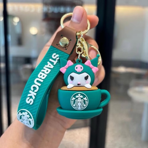 Accessories | Starbucks Teal Keychain With Cute Character | Poshmark
